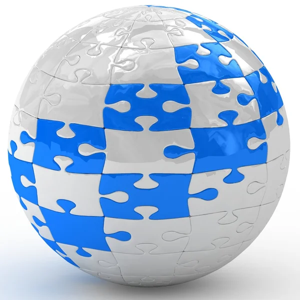 Logo with a globe made of puzzle pieces | Puzzle piece globe — Stock ...