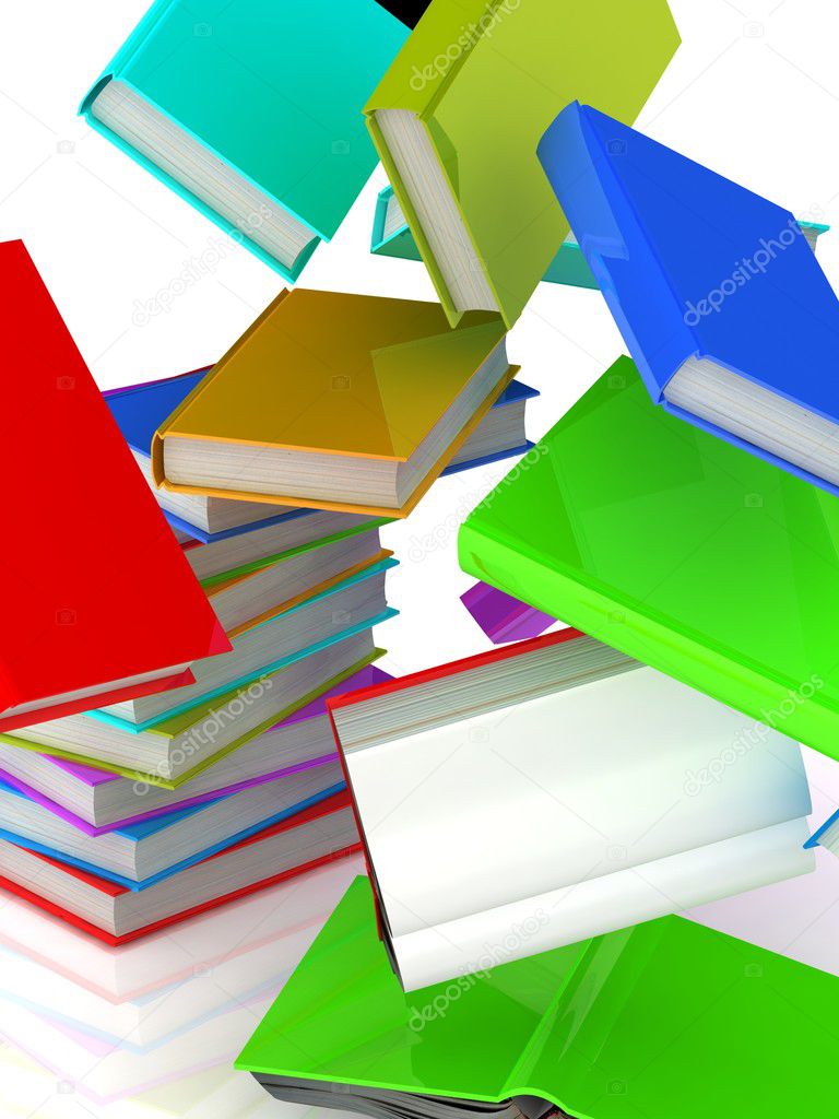 Falling books from a column — Stock Photo © megastorm #45329389