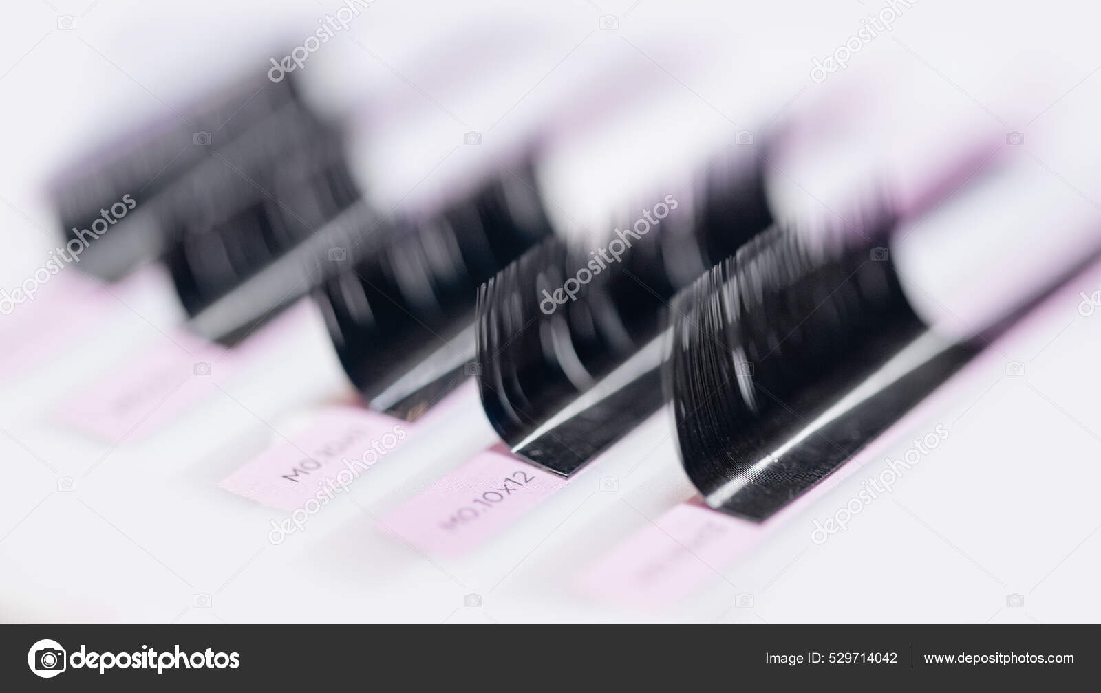 Set artificial lashes white isolated background, banner eyelash ...