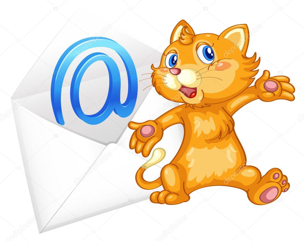 Cat and evelope Stock Vector by ©interactimages 12601774