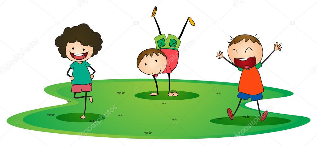 Clipart Animation Kids Playing Outside