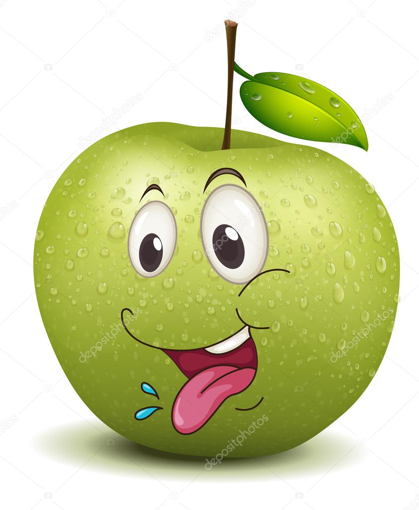 Hungry apple smiley — Stock Vector © interactimages #13206890