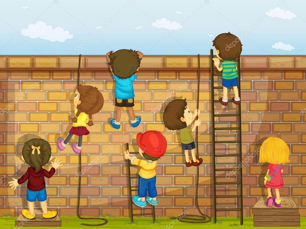 Climbing Wall Cartoon