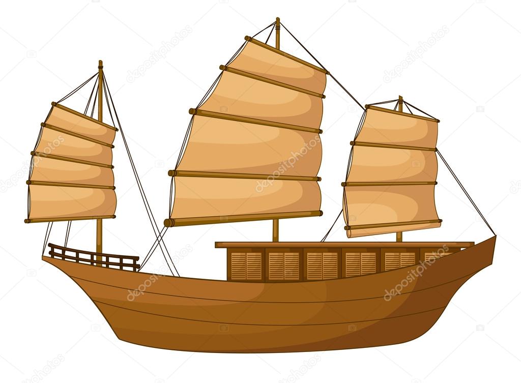 Full rigged ship Stock Vector by ©interactimages 13354793