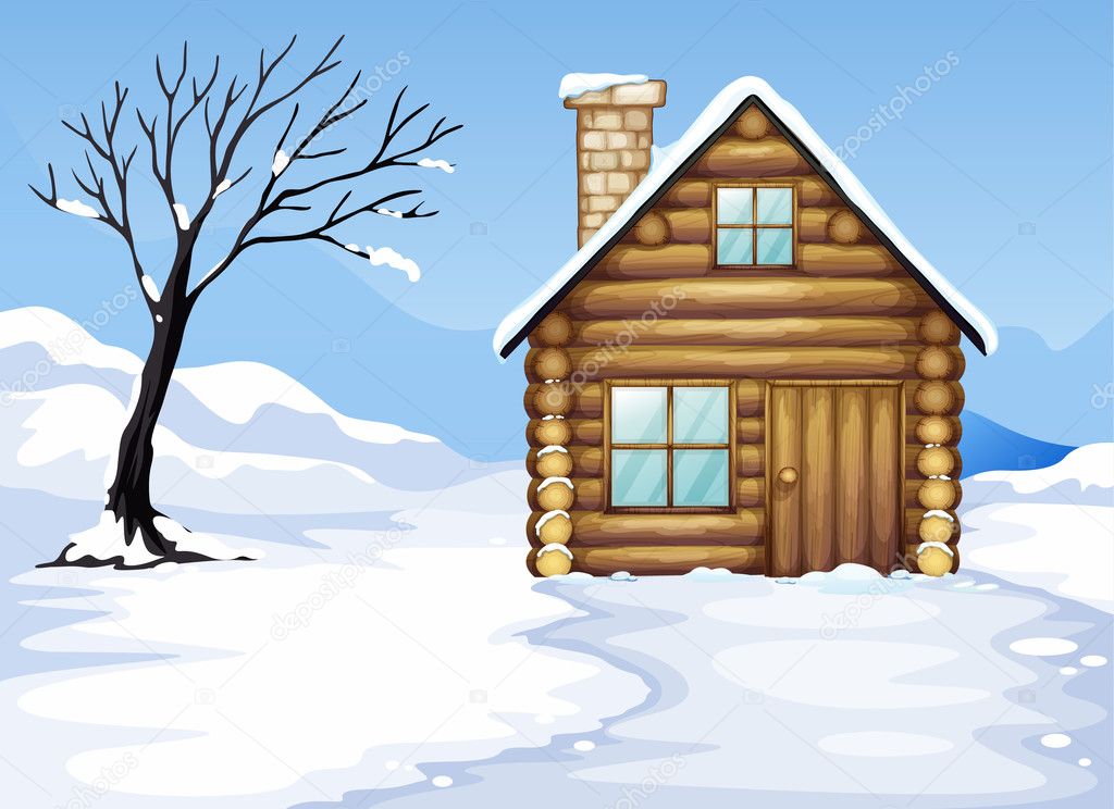 Mountain Cabin Clip Art