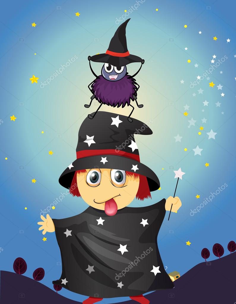 Un mago y una araña Vector de stock por ©interactimages 16286047