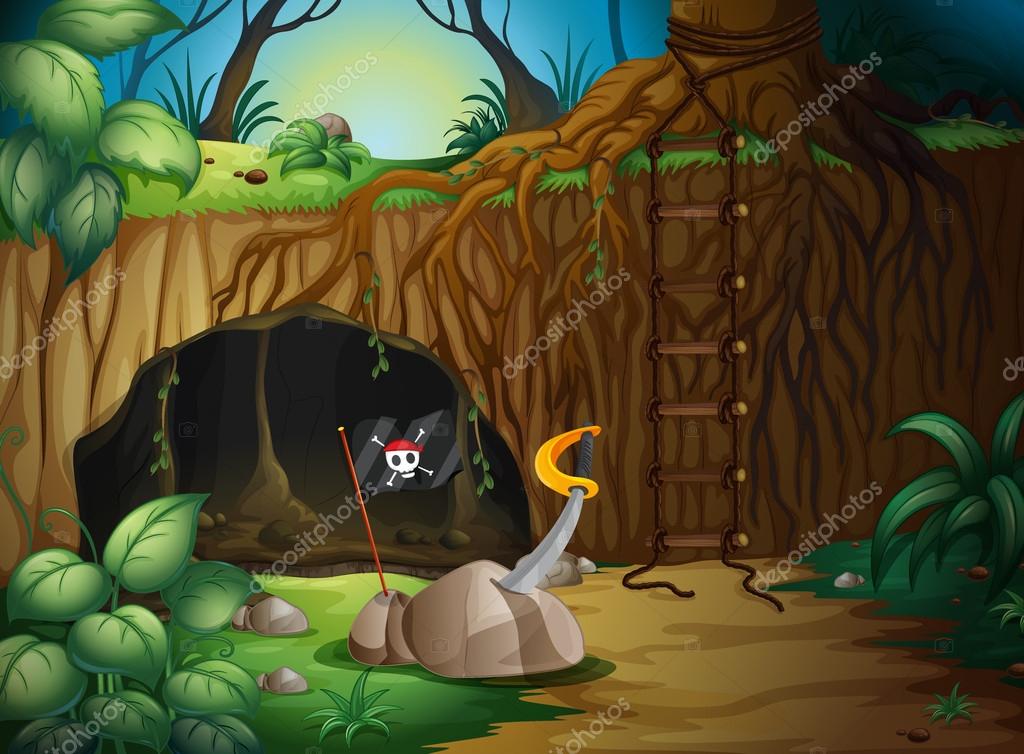 A secret cave in the woods Stock Vector by ©interactimages 17588577