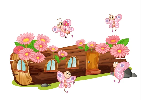 Wood house and flies Stock Vector Image by ©interactimages #12601745