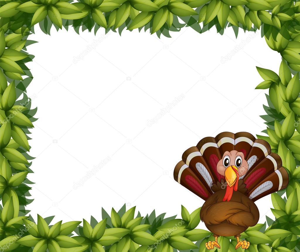 A leafy border with a turkey Stock Vector Image by ©interactimages ...