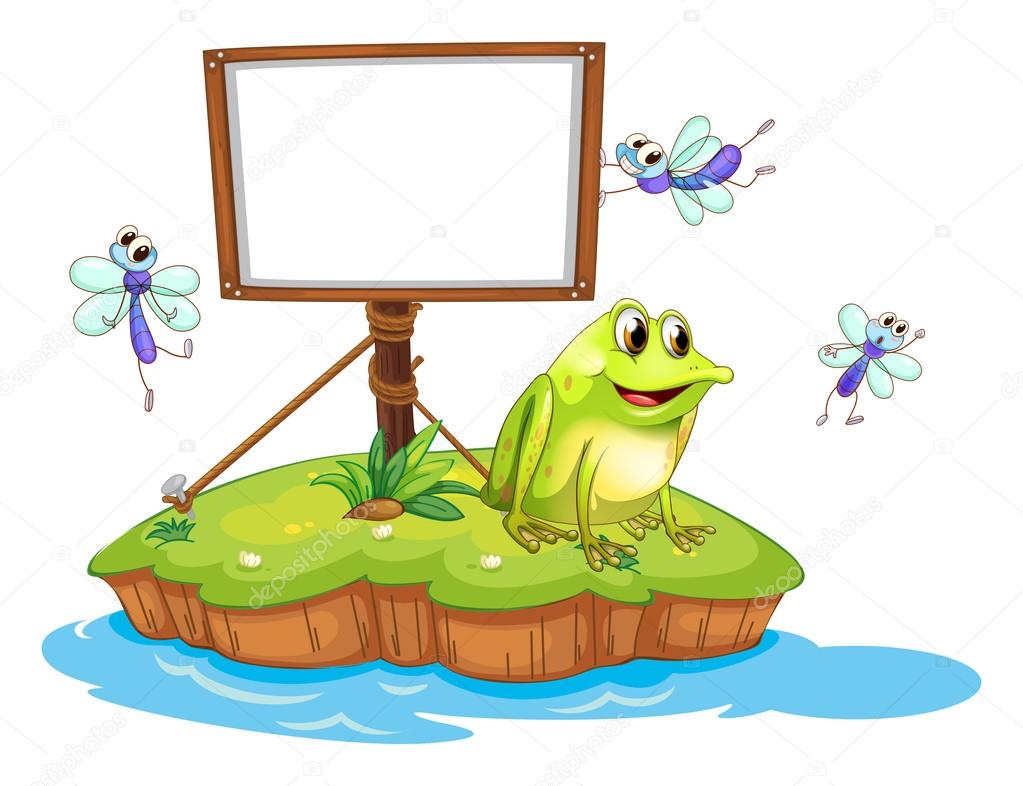 A frog and flies in an island Stock Vector by ©interactimages 21164137