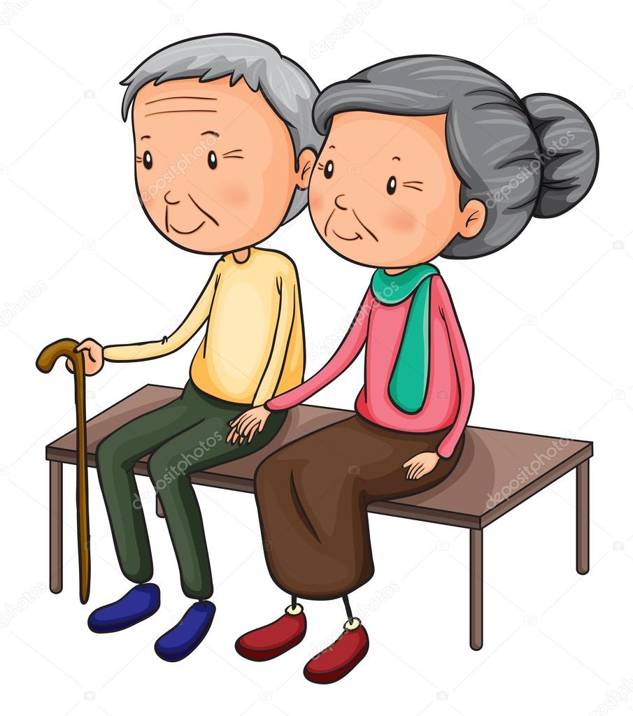 Old Couples In Love Drawings