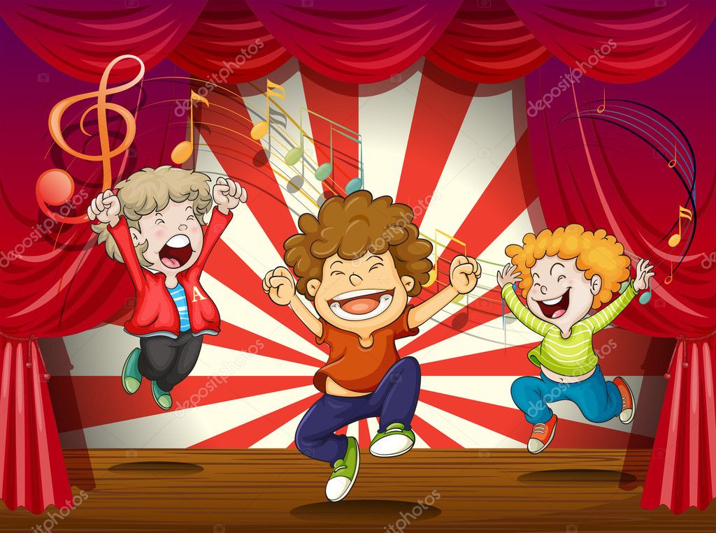 Kids Dancing On Stage Clipart