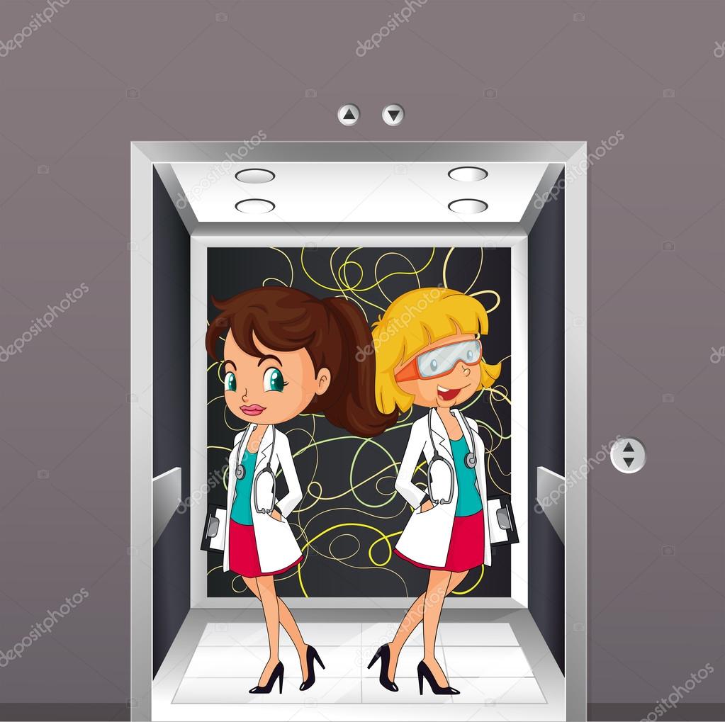 Doctors at the elevator Stock Vector by ©interactimages 22204075