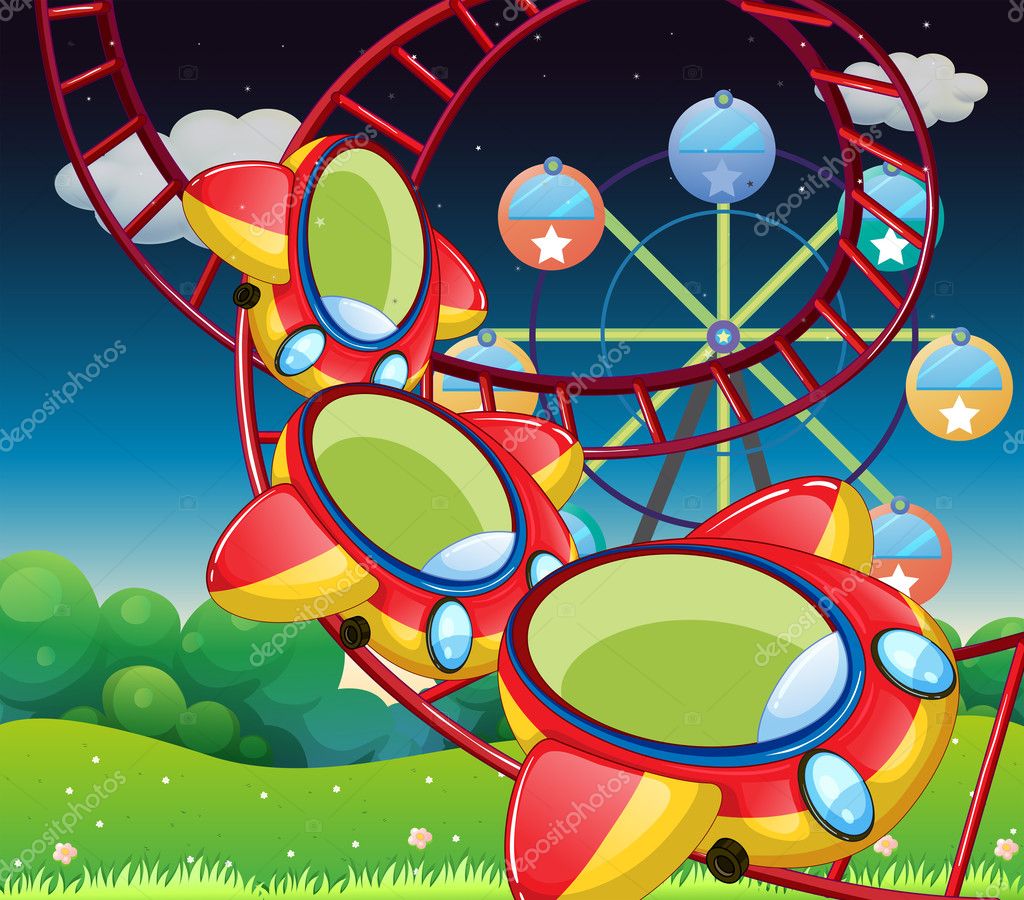 The colorful roller coaster Stock Vector Image by ©interactimages #22605867