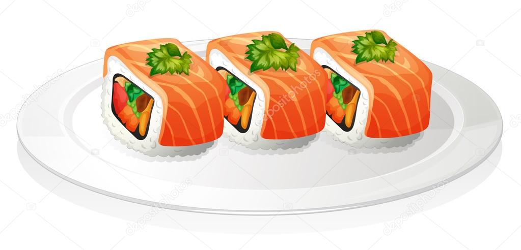 A plate with sushi Stock Vector by ©interactimages 22821850