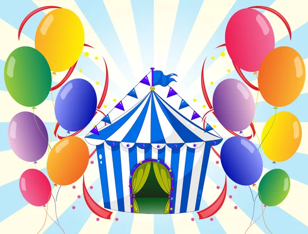 A castle with balloons and an empty signage Stock Vector Image by ...