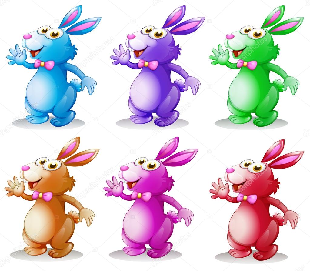 Six colorful bunnies Stock Vector Image by ©interactimages #24581695
