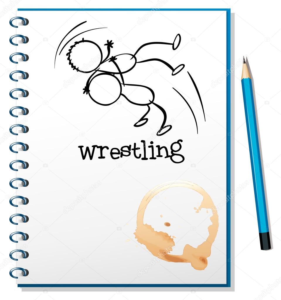 A notebook with a drawing of a wrestler Stock Vector by ©interactimages ...