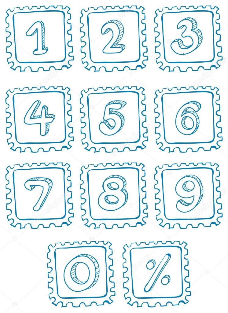 Numbers inside the squares Stock Vector Image by ©interactimages #24603441