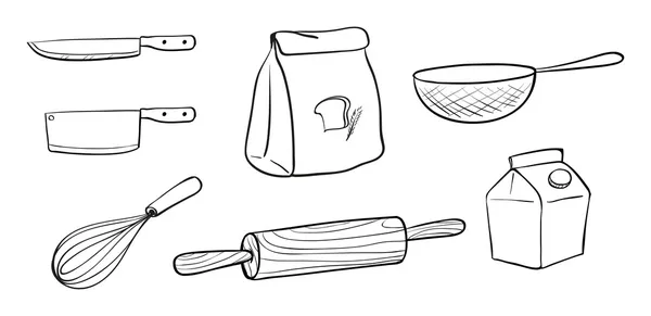 Baking Tools Drawing With Names