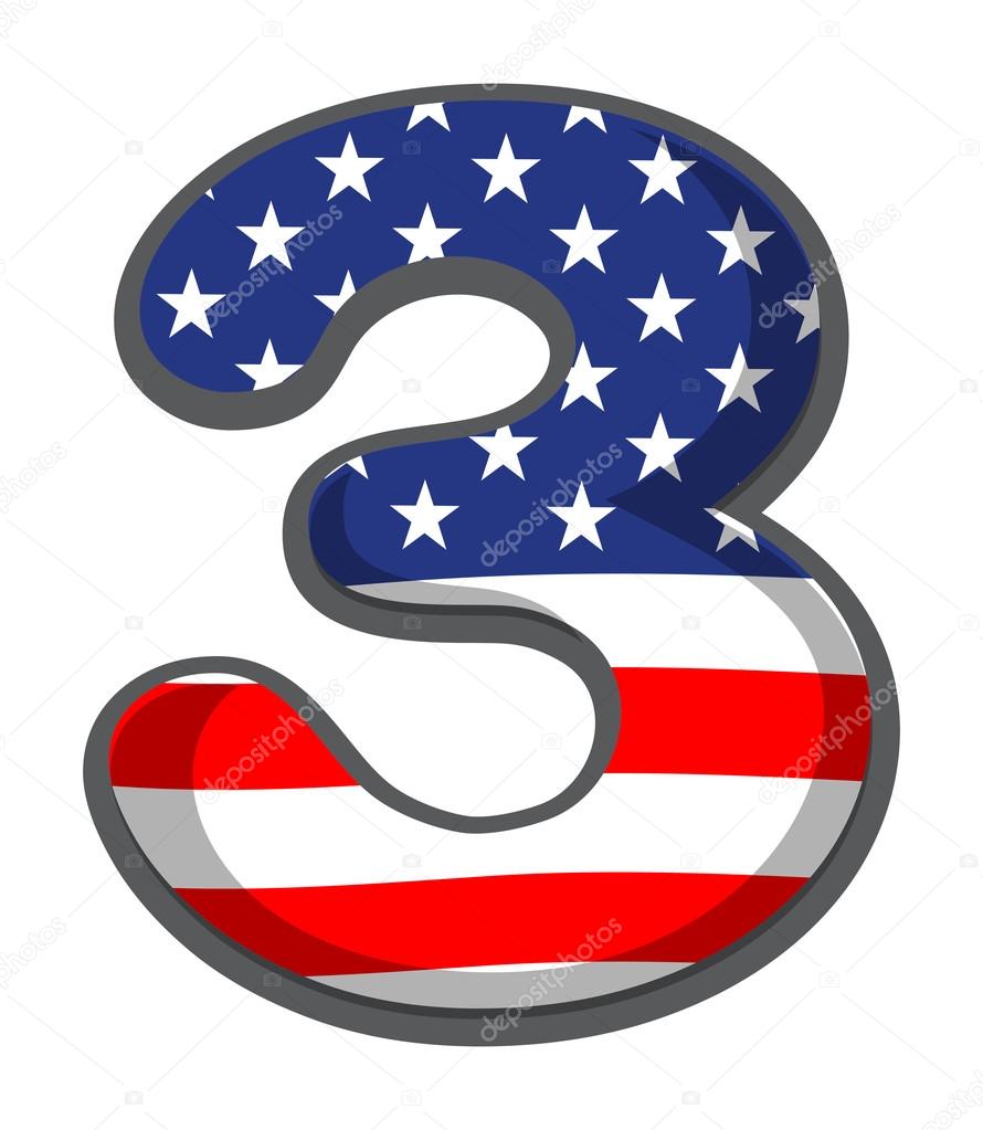 A number three figure with the USA symbols Stock Vector by ...