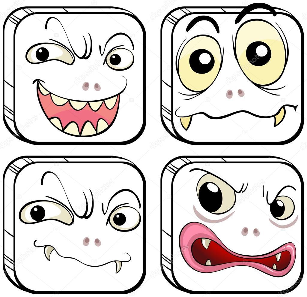 Four scary monsters Stock Vector by ©interactimages 24621771