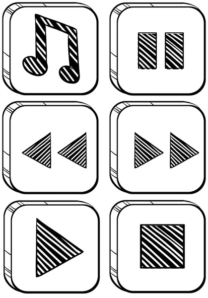 A play button icon drawing — Stock Vector © interactimages #19105751
