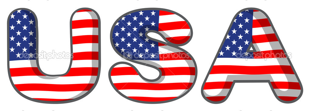 Usa Letters Flag