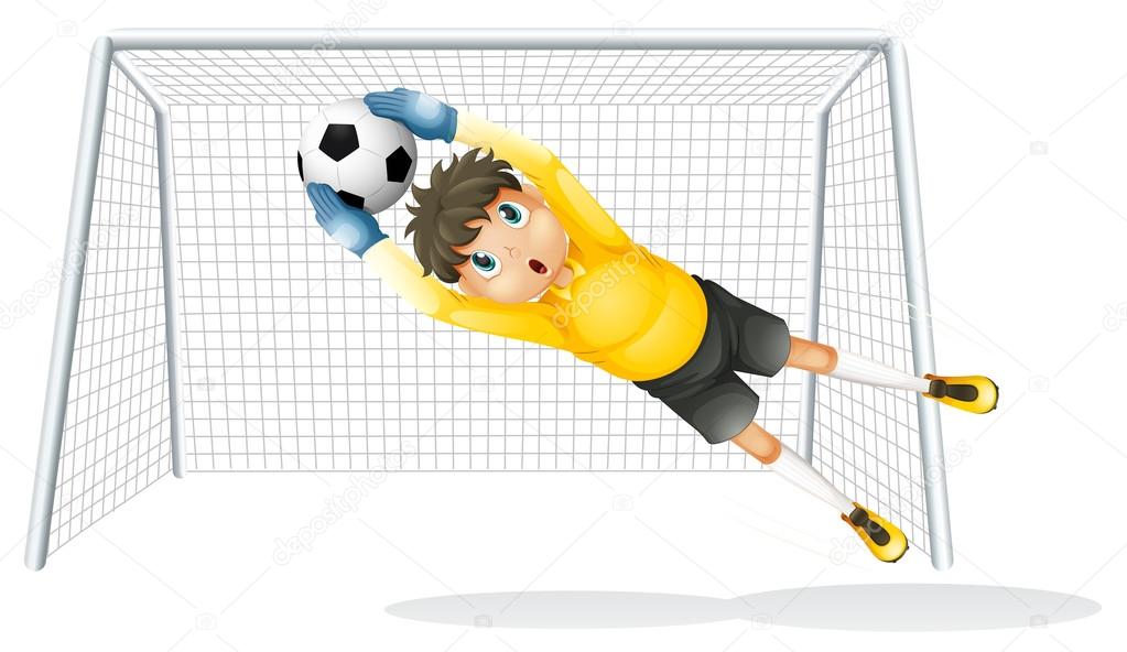Un Chico Practicando Para Atrapar La Pelota De Fútbol 2024