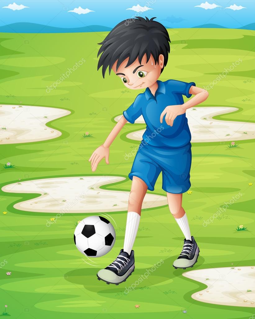 A boy sweating while playing football Stock Vector Image by ...