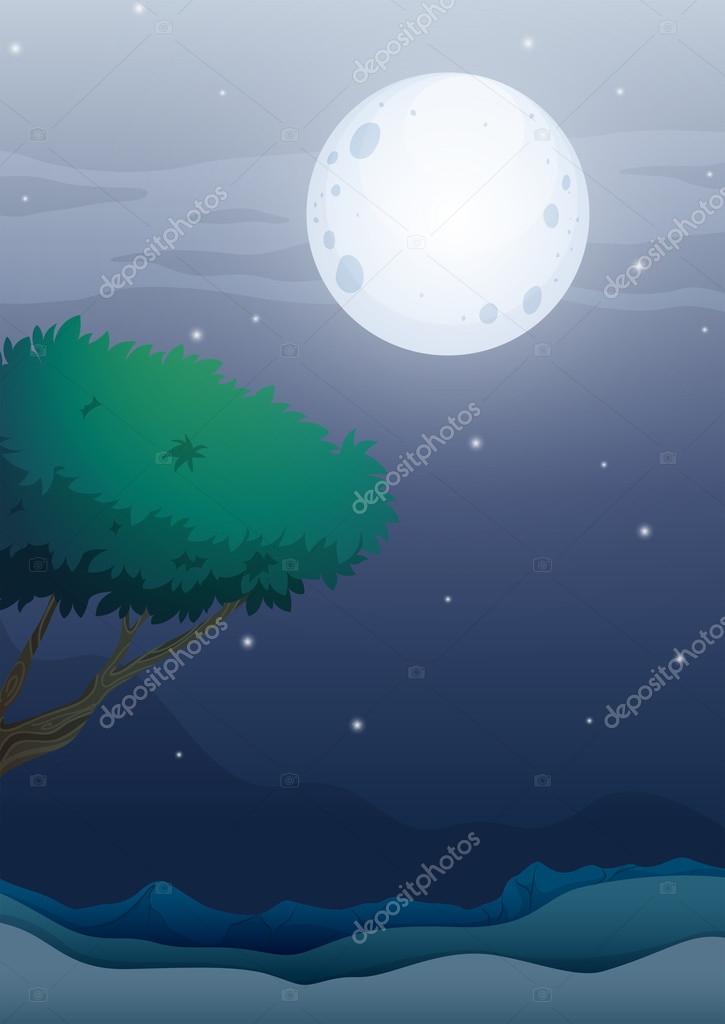 A moonlight scenery Stock Vector Image by ©interactimages #26545335