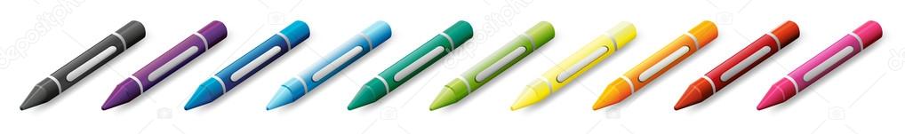 Ten colorful crayons Stock Vector Image by ©interactimages #26546205