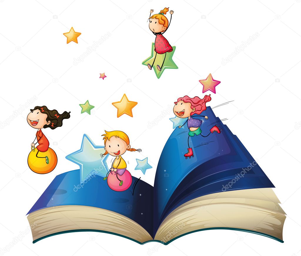A book with children playing — Stock Vector © interactimages #26827843