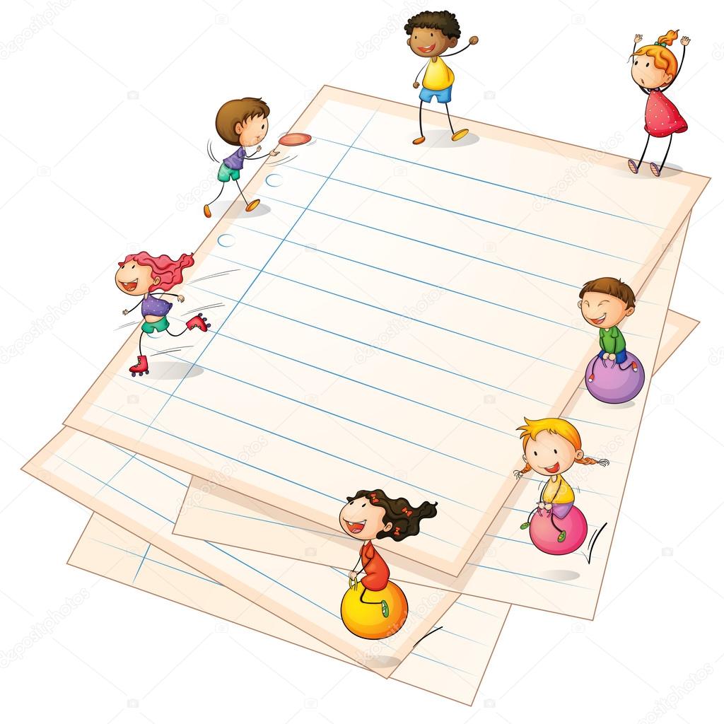 Children playing at the paper borders — Stock Vector © interactimages ...