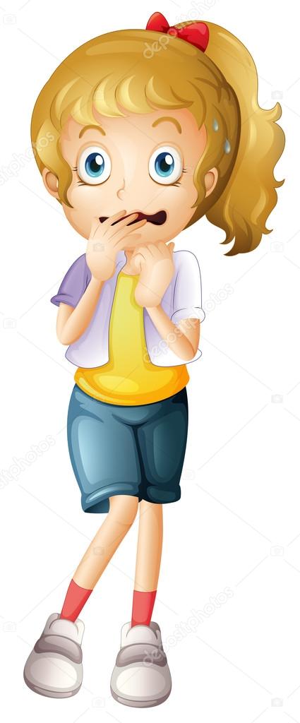 Una niña asustada — Vector de stock © interactimages #27416983