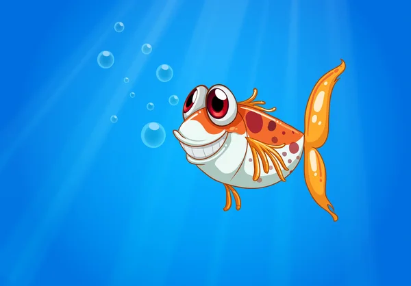 An orange fish with big eyes under the sea - Stock Image - Everypixel