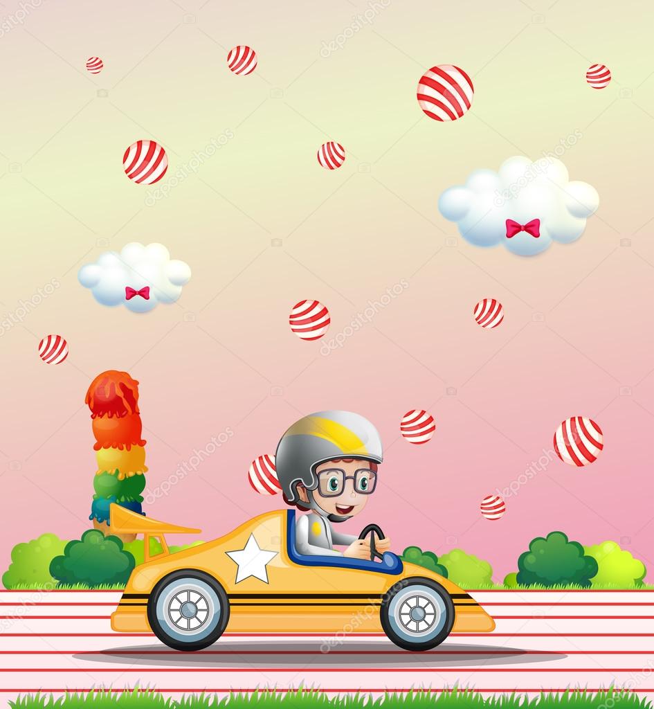 A boy riding on a car Stock Vector Image by ©interactimages #28832071