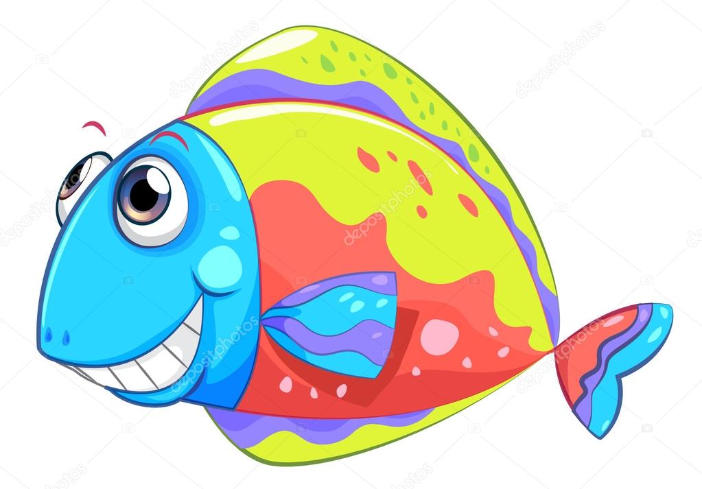 Um peixe colorido e sorridente — Vetor de Stock © interactimages #28833729