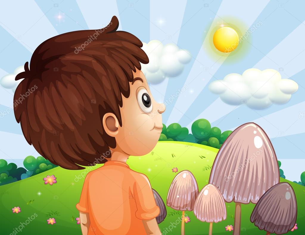 Plantas, Poco, Chico, Observación, Caballero Ilustración de stock por ...