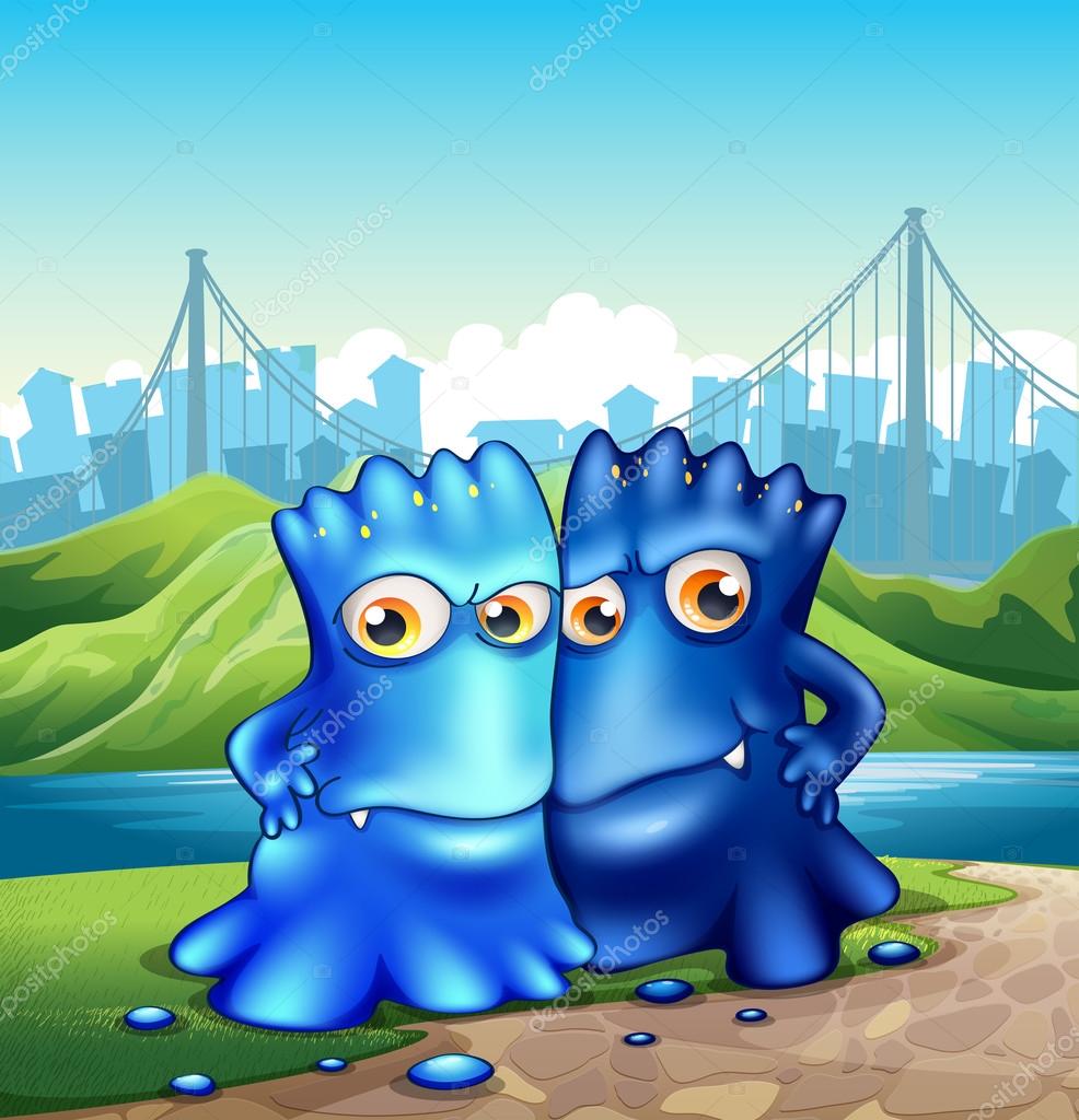 Two monsters in the city Stock Vector Image by ©interactimages #32055559
