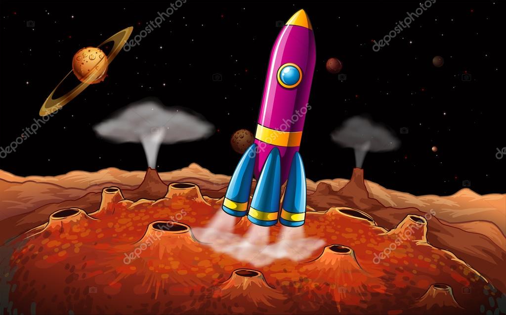 Ракета и планеты в открытом космосе Stock Vector by ©interactimages ...