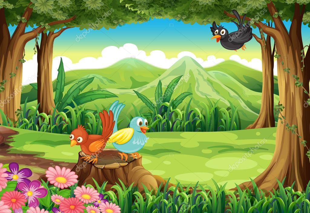 Birds at the forest Stock Vector Image by ©interactimages #40936097
