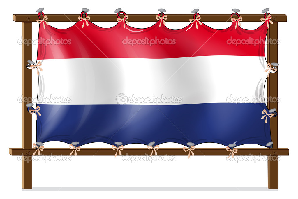 The flag of Netherlands attached to the wooden frame Stock Vector Image ...