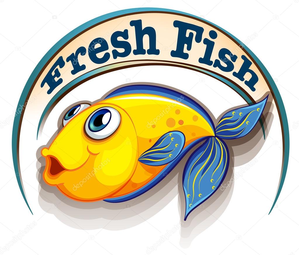 A fresh fish label with a fish — Stock Vector © interactimages #41476197