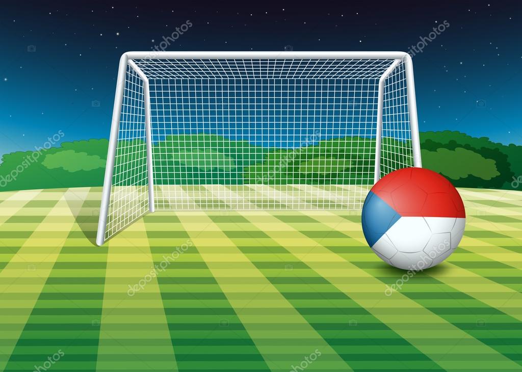A ball at the field with the flag of Czech Republic Stock Vector Image ...