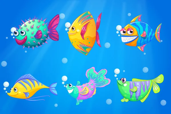 An ocean with nine colorful fishes Stock Vector Image by ...