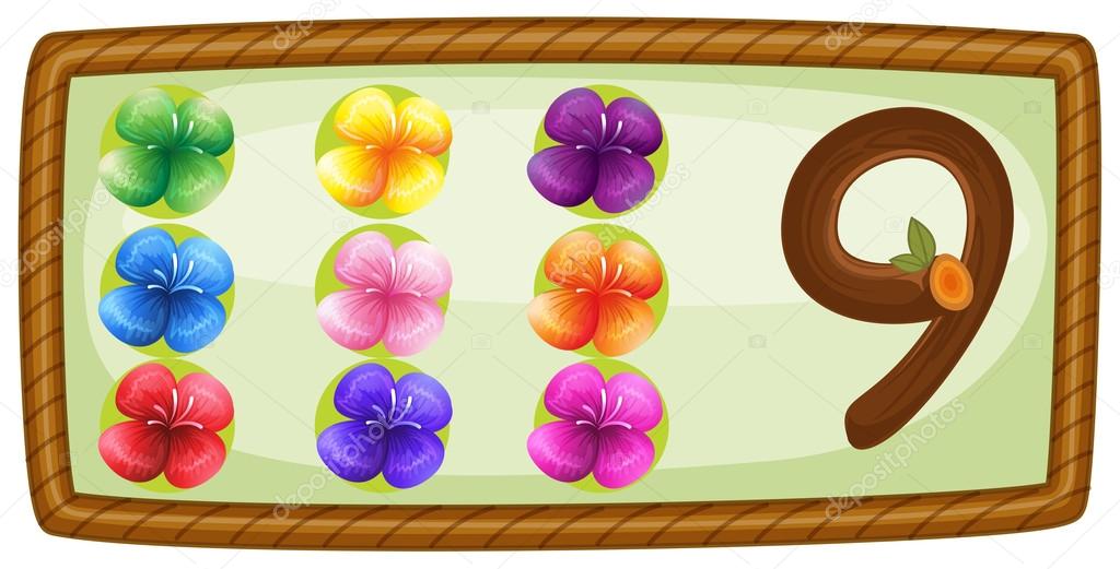 A frame with nine flowers Stock Vector Image by ©interactimages #43547901
