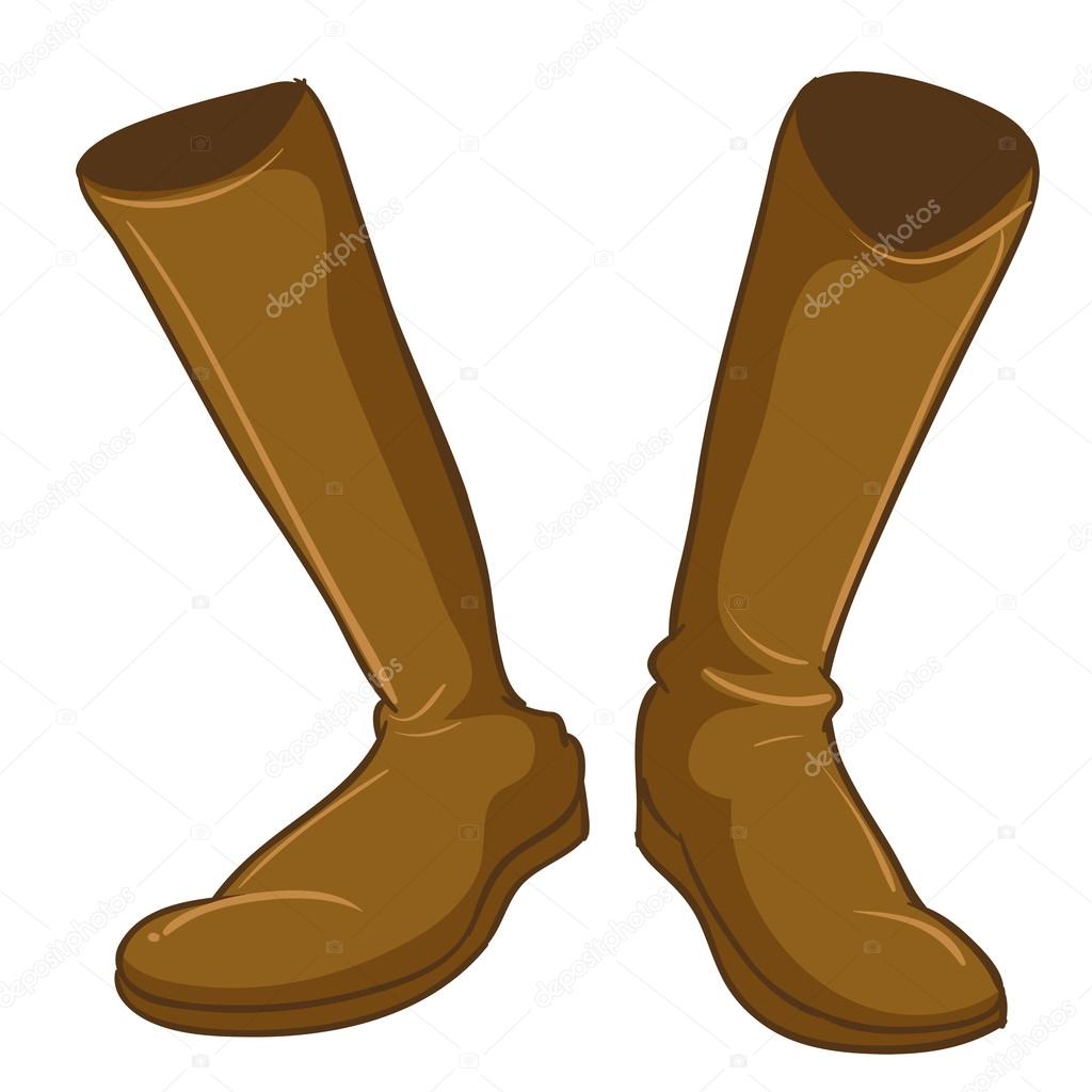 A pair of a fashionable brown boots Stock Vector Image by ...