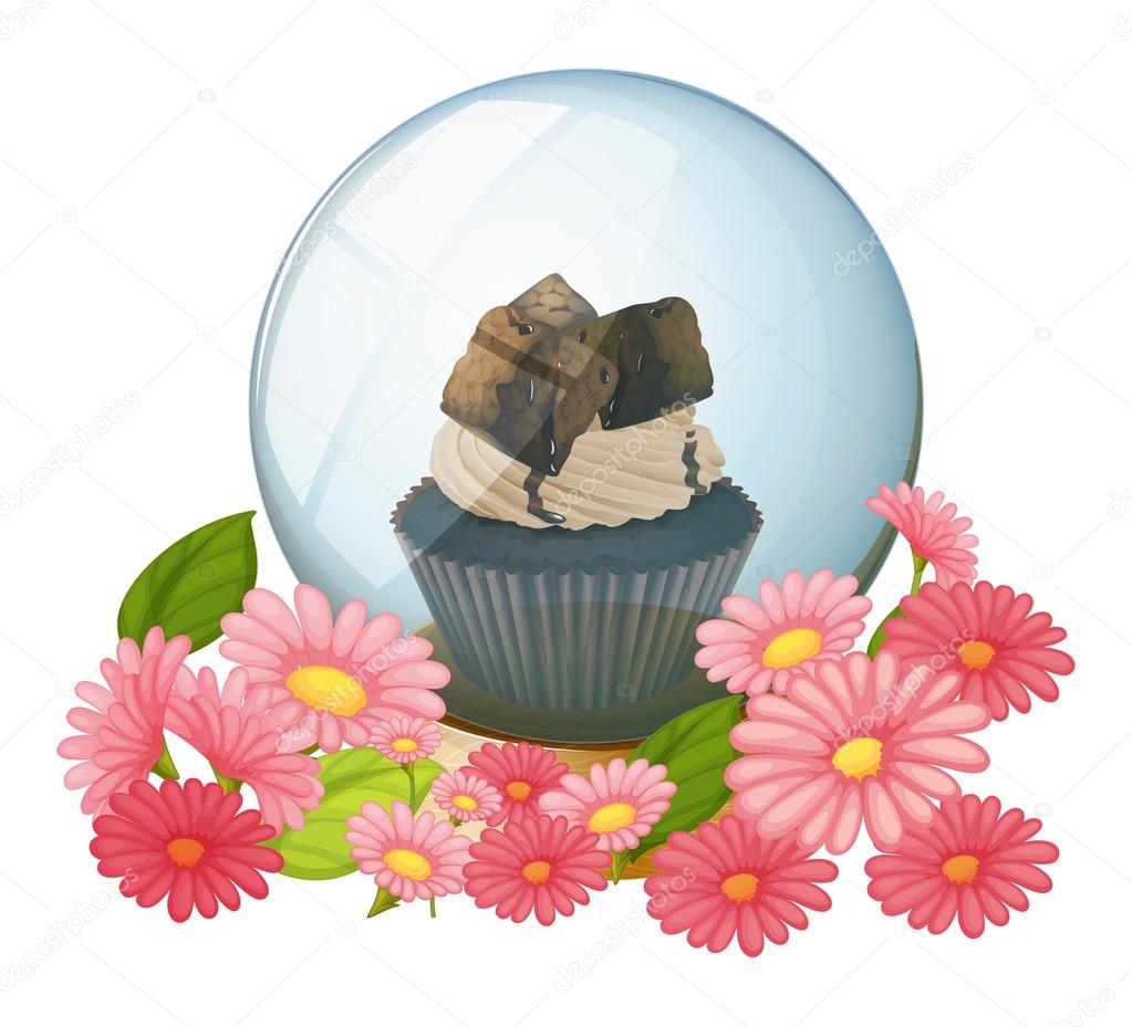 A crystal ball with a chocolate flavored cupcake Stock Vector Image by ...