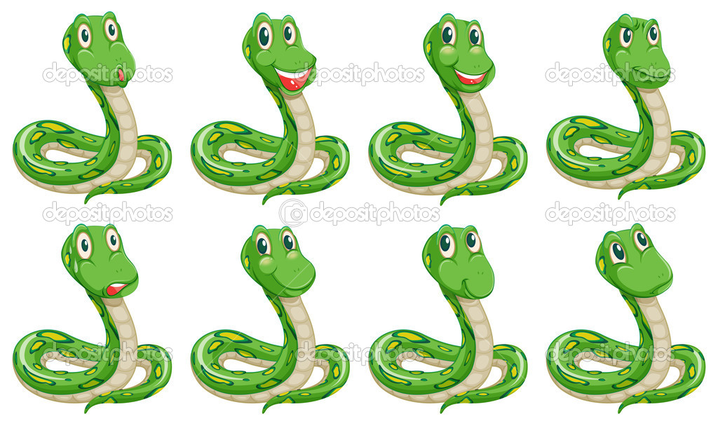 Different snake expressions Stock Illustration by ©interactimages #51083803